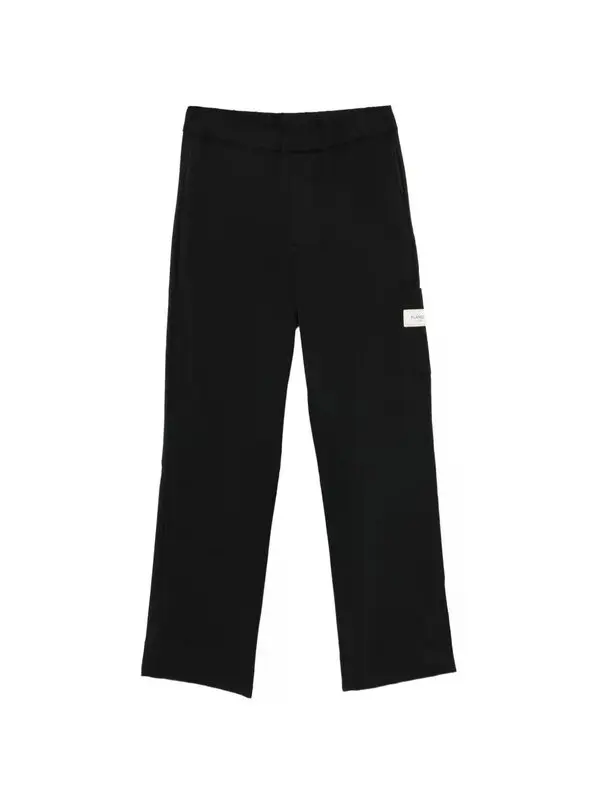 FLANEUR Drawstring Straight Leg Trousers - Black