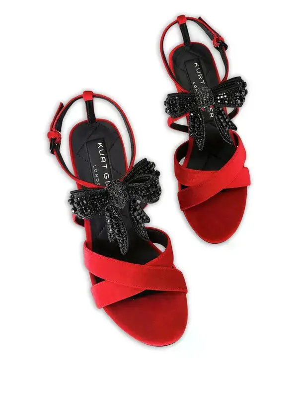 Kurt Geiger Embellished Bow Stiletto Sandals - Red