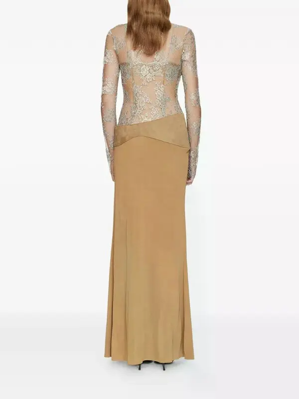 Christopher Esber Sèpienne Lace Belted Gown - Neutrals