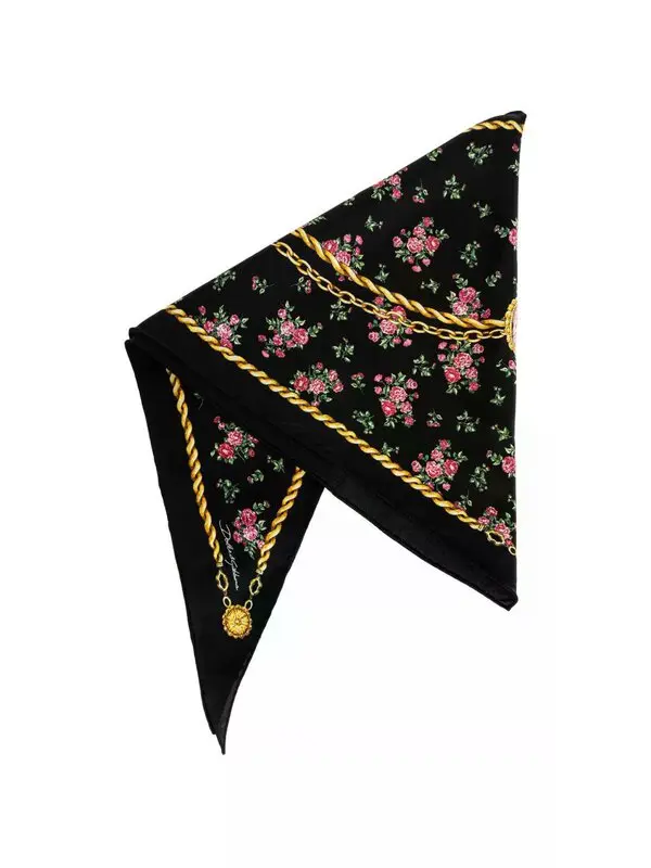 Dolce & Gabbana Floral Scarf - Black