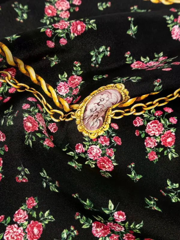 Dolce & Gabbana Floral Scarf - Black