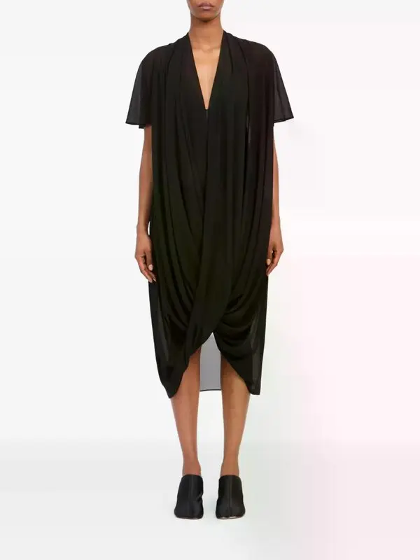 MAISON MARGIELA Draped Midi Dress - Black