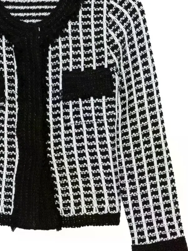CHARLOTT And White Check Frayed Jacket