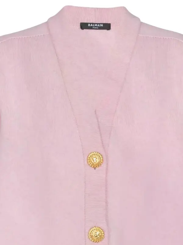 Balmain V-neck Button Cardigan - Pink