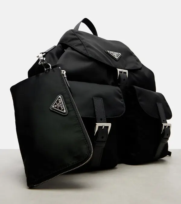 Prada Re-nylon Medium Backpack With Leather Trim