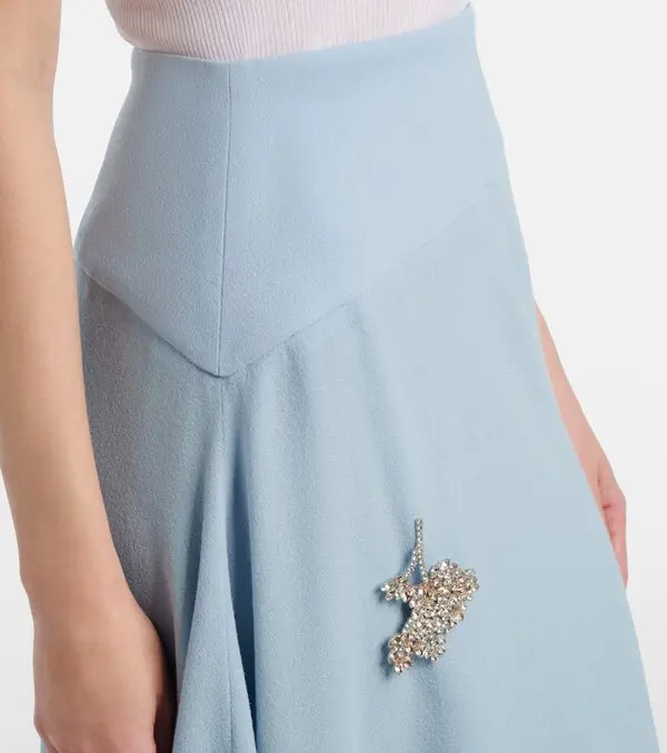 Erdem Virgin Wool Midi Skirt