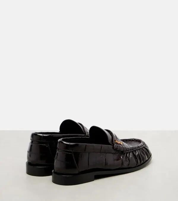 Saint Laurent Eel Leather Loafers - Brown