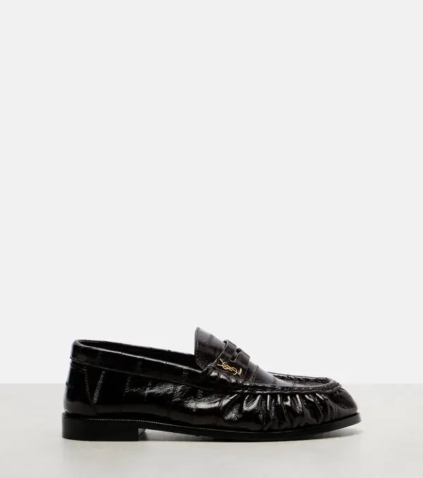 Saint Laurent Eel Leather Loafers - Brown