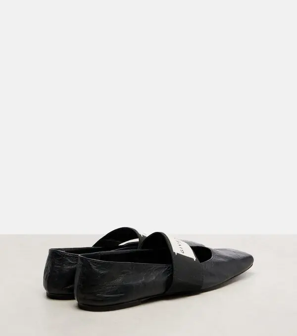 Givenchy Sliced Square Leather Ballet Flats