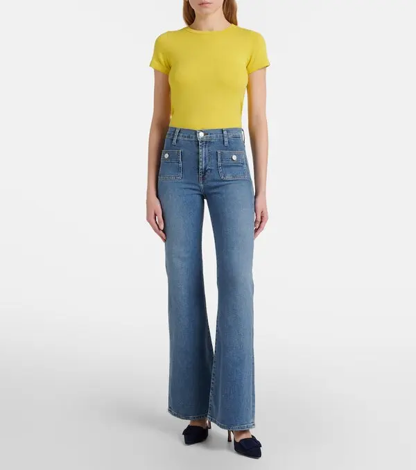 7 For All Mankind Modern Dojo Flared Jeans In Oceanstone