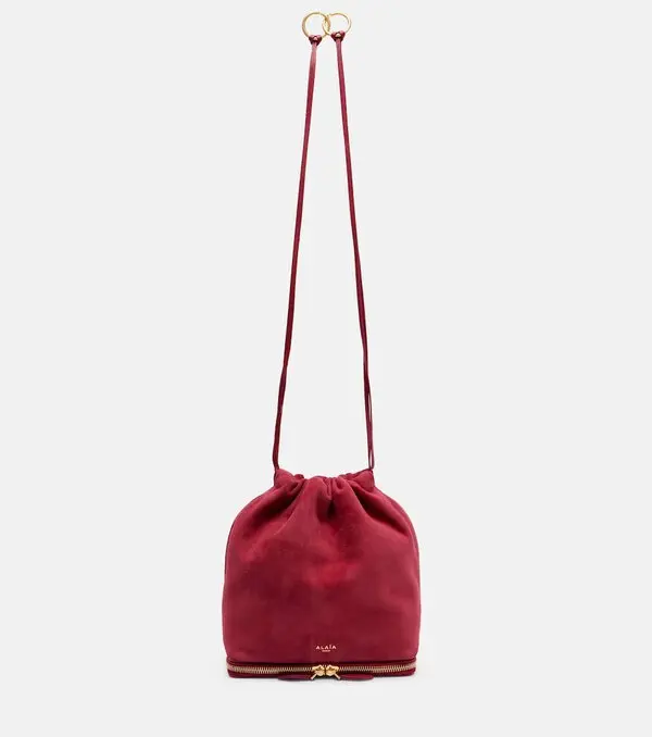 Alaïa Le Pochon Suede Bucket Bag - Red