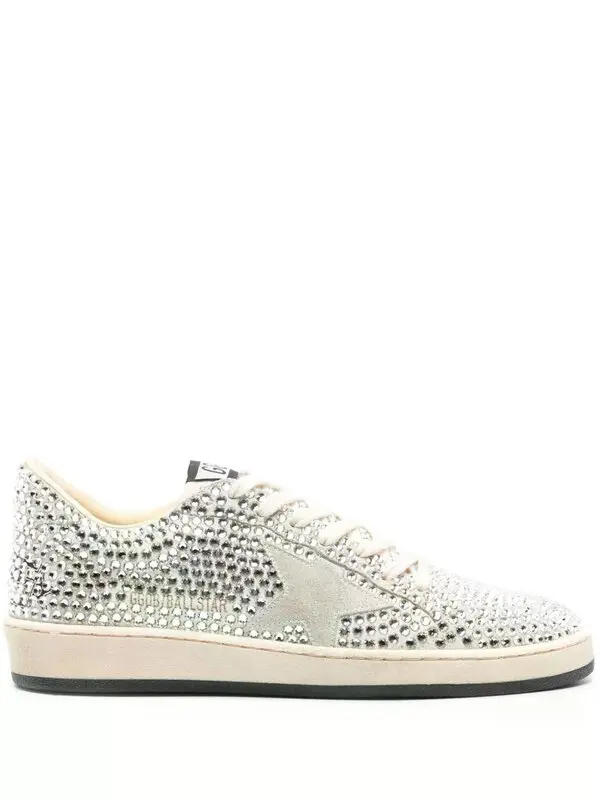GOLDEN GOOSE Ball Star Rhinestone-embellished Suede Sneakers
