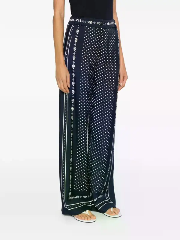 Maje Printed Wide-leg Trousers