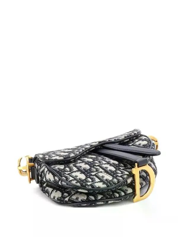 Dior Saddle Handbag Oblique Canvas Mini Shoulder Bag - Blue