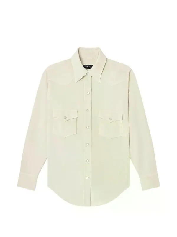 A.p.c. Beige Buttoned Chest-pocket Shirt - Neutrals