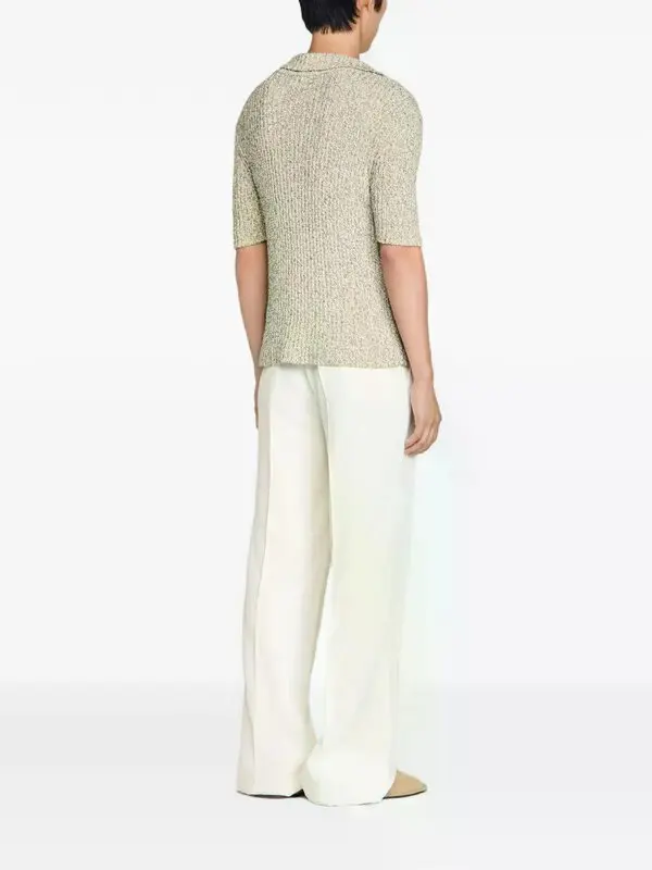 Sandro Marl Cotton Knit Polo Shirt