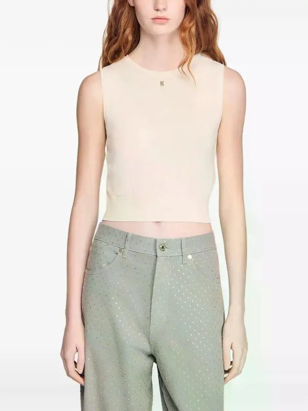 Sandro Sleeveless Short Knit Sweater