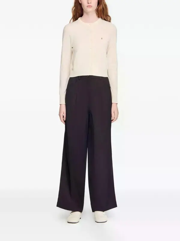 Sandro Padded Round Neck Cardigan