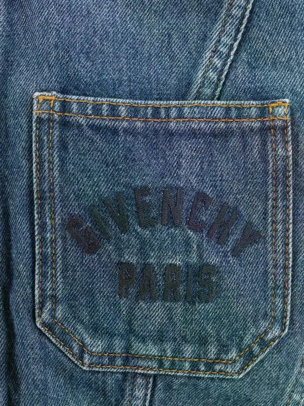 Givenchy Cropped Denim Jacket With Patch Pockets