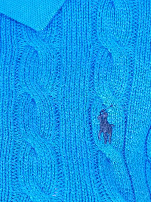 Polo Ralph Lauren Cable Knit Polo Shirt - Blue
