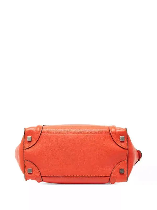 Celine 2013 Micro Leather Luggage Tote Bag - Orange