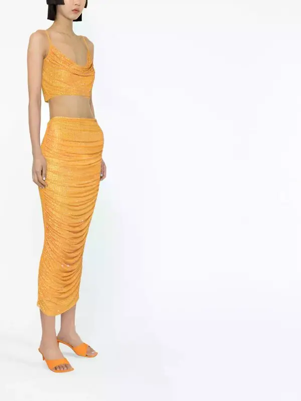 SELF-PORTRAIT Crystal Embellished Cropped Top