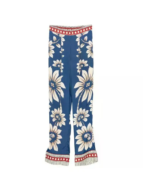 Farm Rio Luna Floral Trousers - Blue