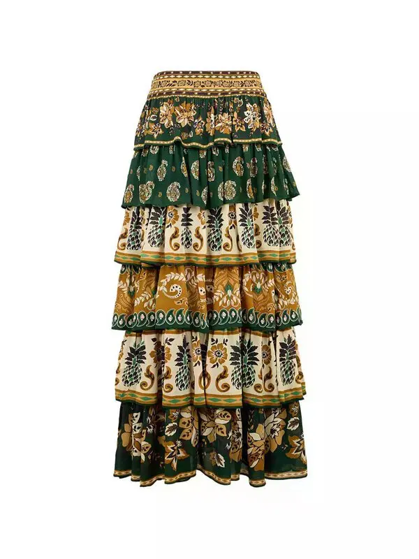 Farm Rio Ayla Ruffled Maxi Skirt