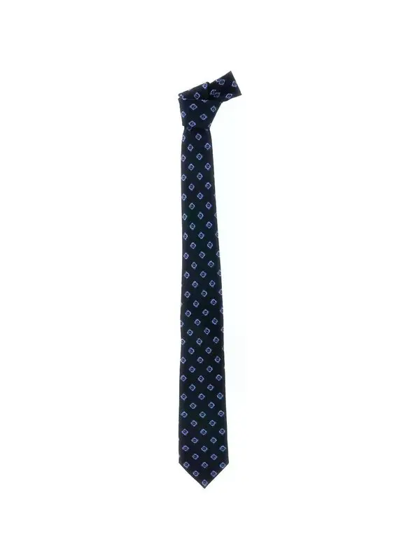 Giorgio Armani Logo-print Tie - Blue