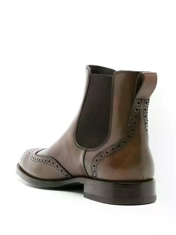 TOD'S Perforated Leather Ankle Boots