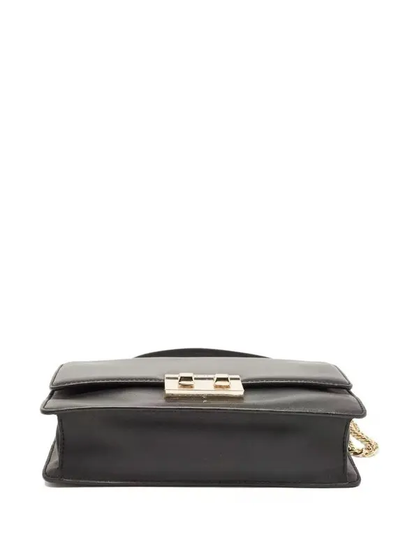 Dkny Leather Flap-lock Crossbody Bag With Chain Strap