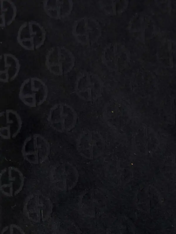Giorgio Armani Tonal Logo Neck Tie - Black