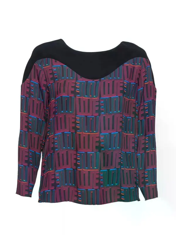 Kenzo All-over Logo Print Long Sleeve Top