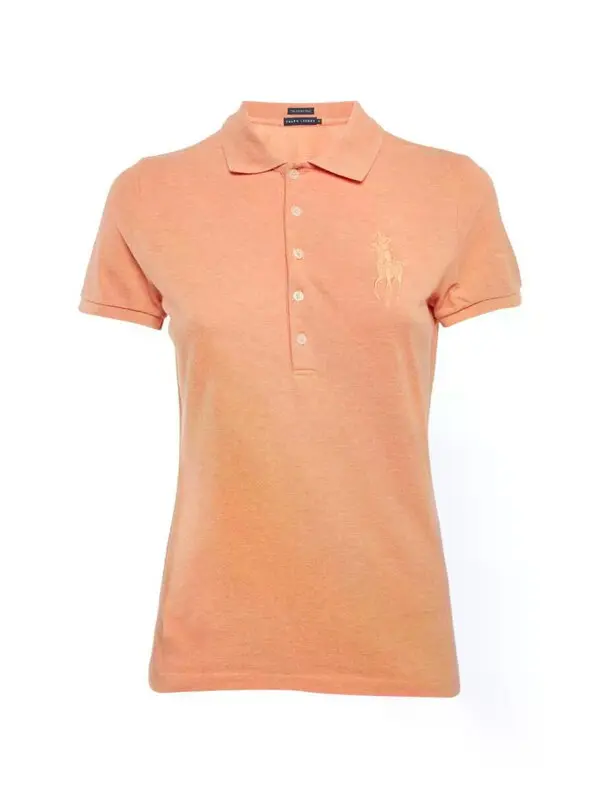 Polo Ralph Lauren Embroidered Logo Cotton Polo Top - Orange