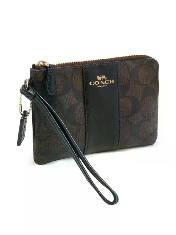 COACH VINTAGE Signature Corner-zip Clutch Bag