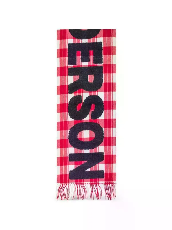 JW Anderson Checked Scarf - Red