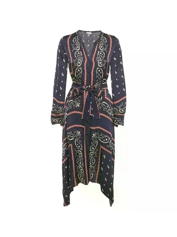 Sandro Buttoned Belted Midi Dress