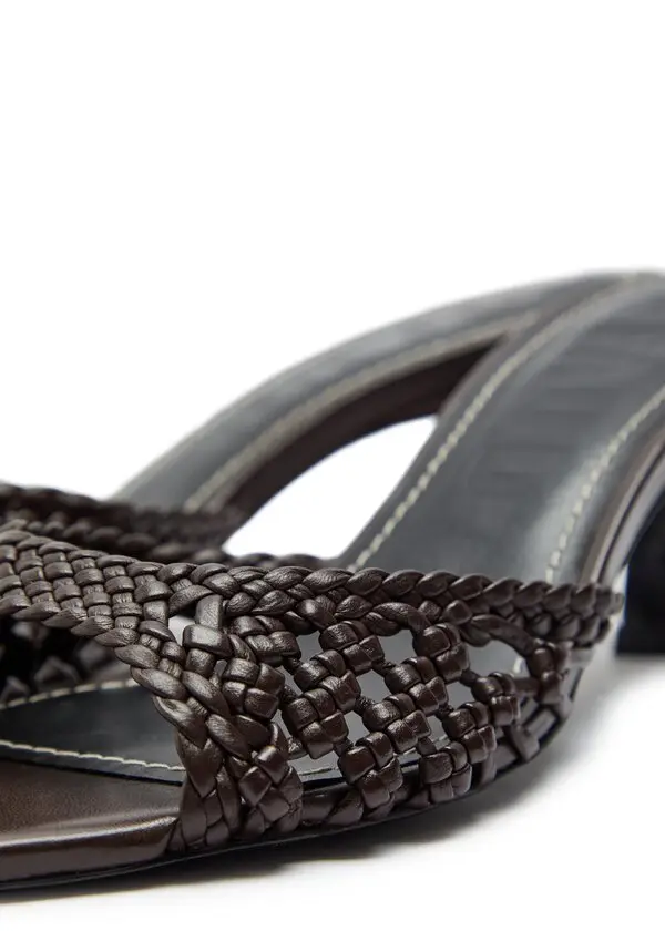 Staud Brigitte Hand-knotted Leather Mules