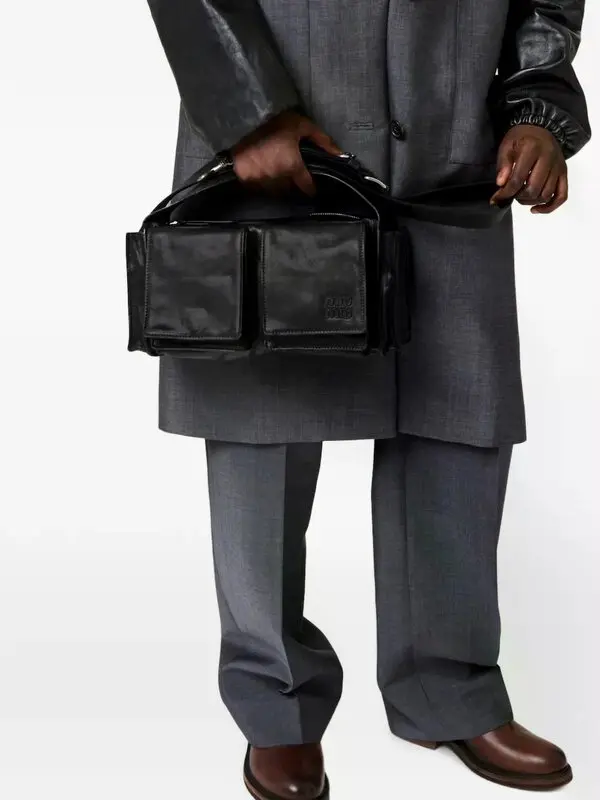 Miu Miu Utilitaire Lambskin Shoulder Bag - Black