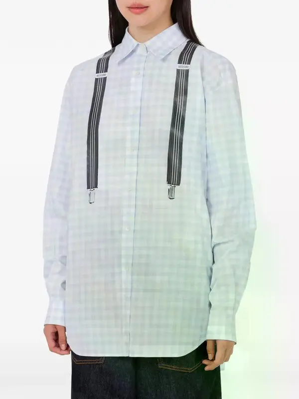 Moschino Gingham Pattern Long Sleeve Shirt