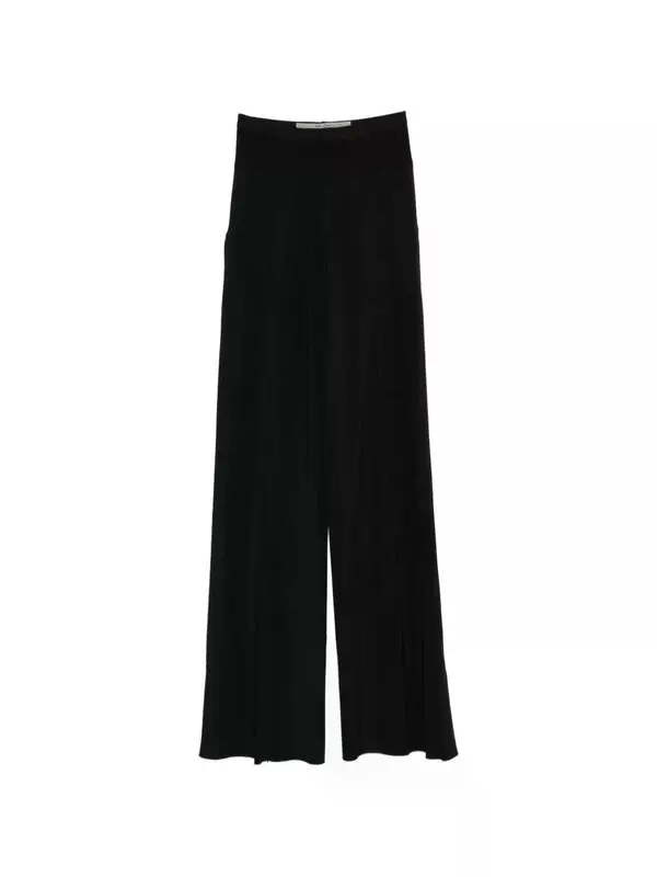 Rick Owens Ribbed Wide Leg Trousers - Black