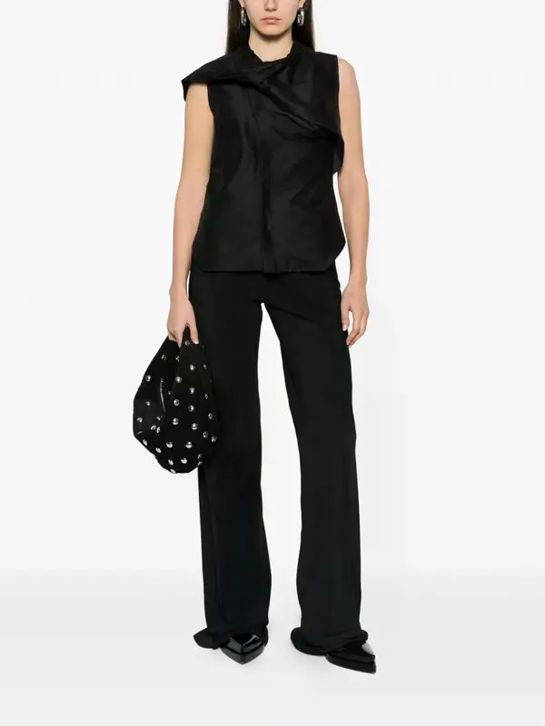 Rick Owens Ribbed Wide Leg Trousers - Black