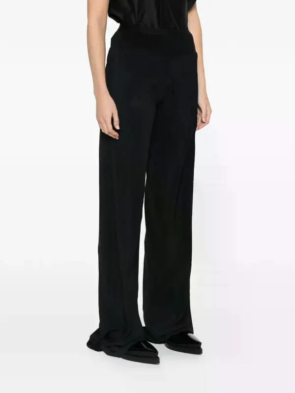 Rick Owens Ribbed Wide Leg Trousers - Black