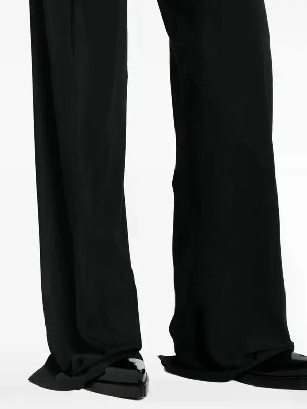Rick Owens Ribbed Wide Leg Trousers - Black