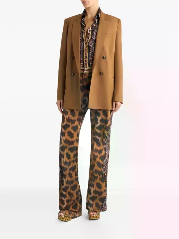 Etro Animal Motif Bootcut Jeans
