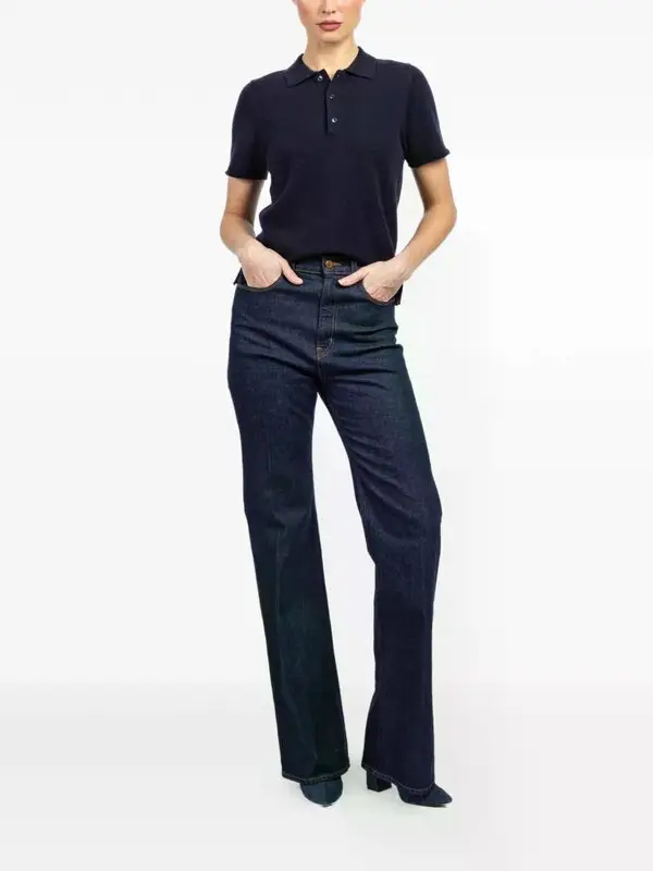 Extreme Cashmere Short-sleeve Polo Top