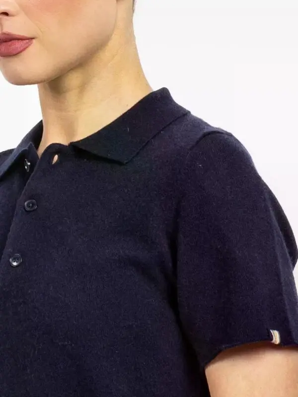 Extreme Cashmere Short-sleeve Polo Top