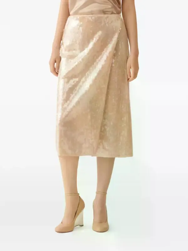 Fabiana Filippi Sequined Wrap Midi Skirt