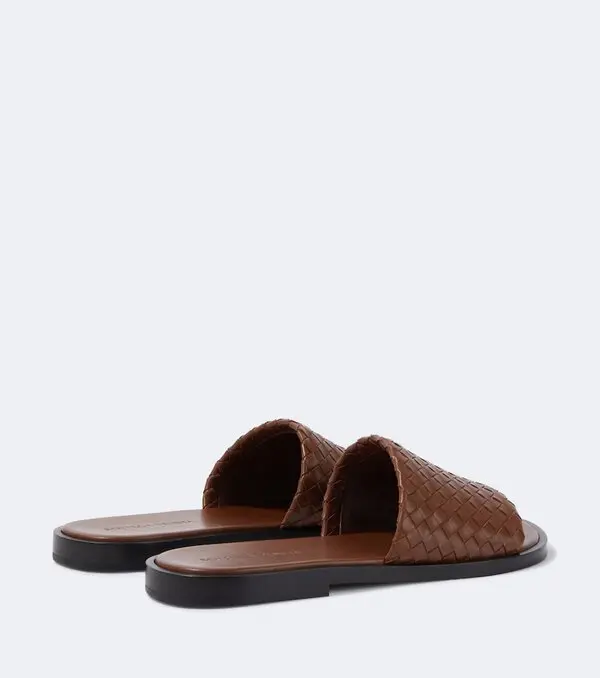 Bottega Veneta Elio Intrecciato Leather Slides