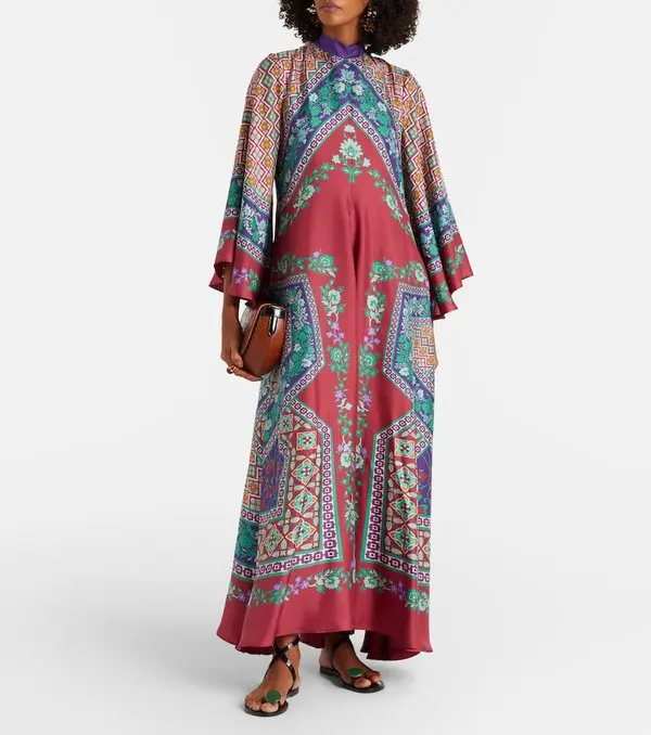 La DoubleJ Magnifico Printed Silk Maxi Dress